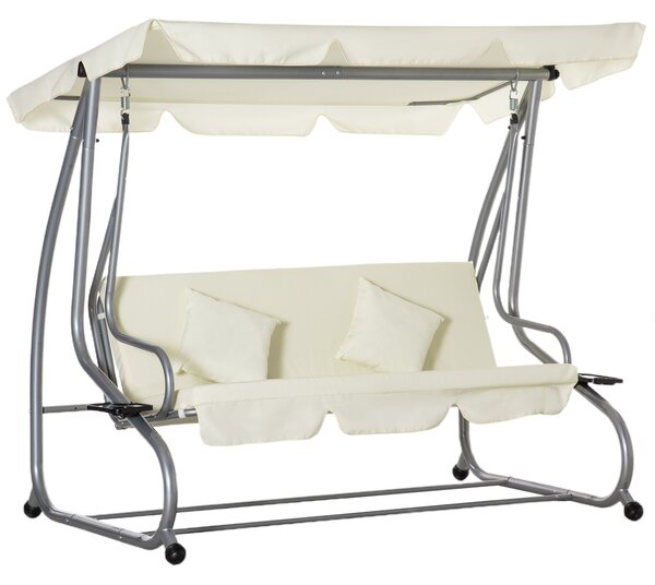 Outsunny Balansoar de Grădină Convertibil în Pat, Balansoar pentru 3 ...