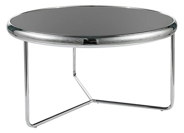 Masuta cafea SCARLET, negru/argintiu, sticla securizata/metal, 74x40 c ...