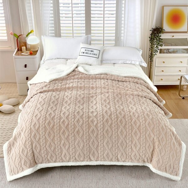 PATURĂ TRICOT CU BLĂNIȚĂ – CAPUCINO | FAVI.ro