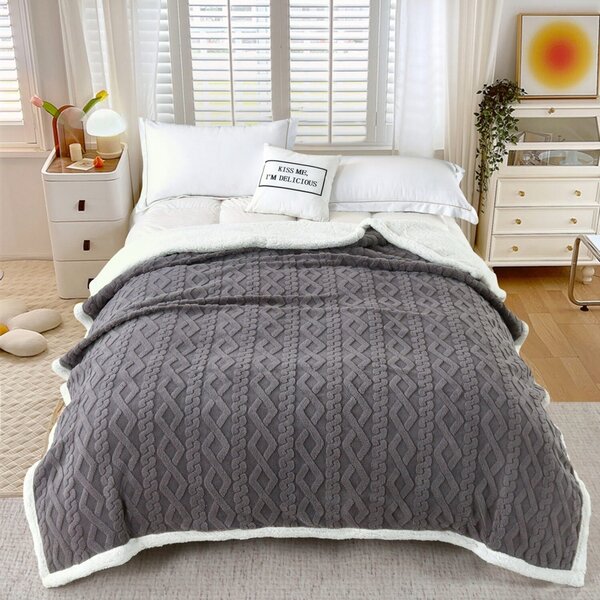 PATURĂ TRICOT CU BLĂNIȚĂ – GRI | FAVI.ro