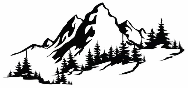 Decoratiune perete MOUNTAIN 3, negru, metal, 67x30 cm | FAVI.ro
