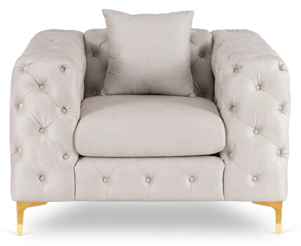 Fotel SORRENTO 1S Kremowy Welurowy | FAVI.ro