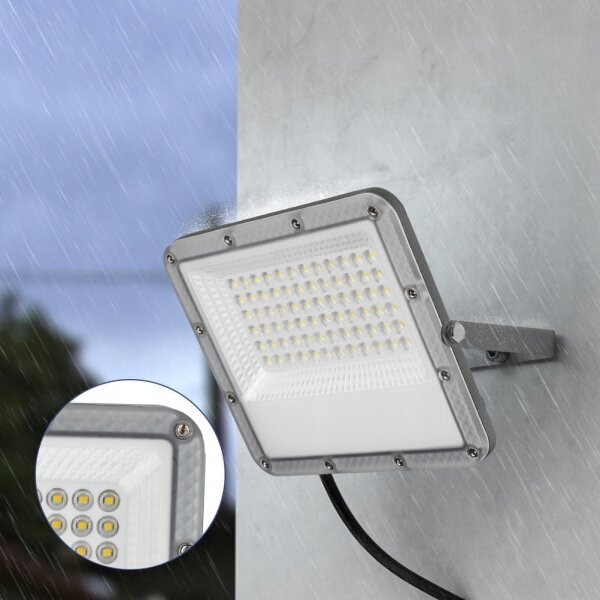 Proiector LED exterior, 50 W, 230 V, 4500 K, IP65, gri | FAVI.ro