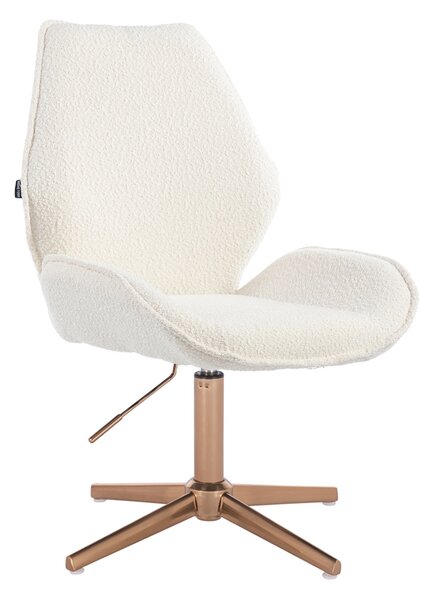 HR350CROSS Scaun Boucle din Catifea Bază Aurie | FAVI.ro