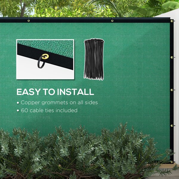 Outsunny Paravan Gard, Paravan cu Rezistență la Vânt, Plasă de Umbrire ...