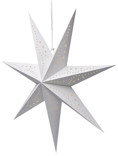 Stea de hartie pentru Craciun cu sapte colturi STARION 60 cm, alba ...