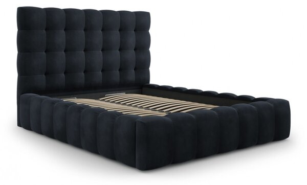 Pat Mamaia cu tapiterie din catifea si lada depozitare 140x200 ...