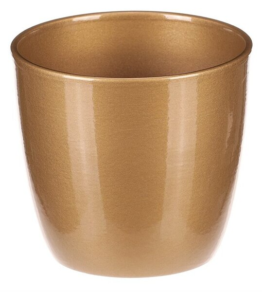 Vase de flori din ceramică Teracotă, diametru 12cm, auriu | FAVI.ro