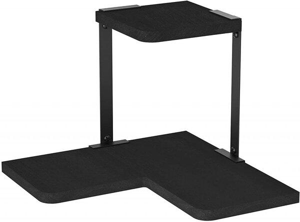 Raft de colt Sriwatana, lemn masiv/metal, negru, 30 x 15 x 22,2 cm ...