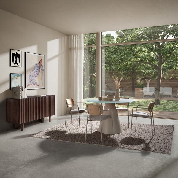 Masă de dining rotundă cu blat din sticlă ø 120 cm Vida – MOME | FAVI.ro