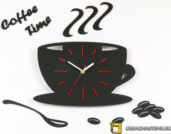 Ceas modern de perete Red Satin Cup NH041 | FAVI.ro