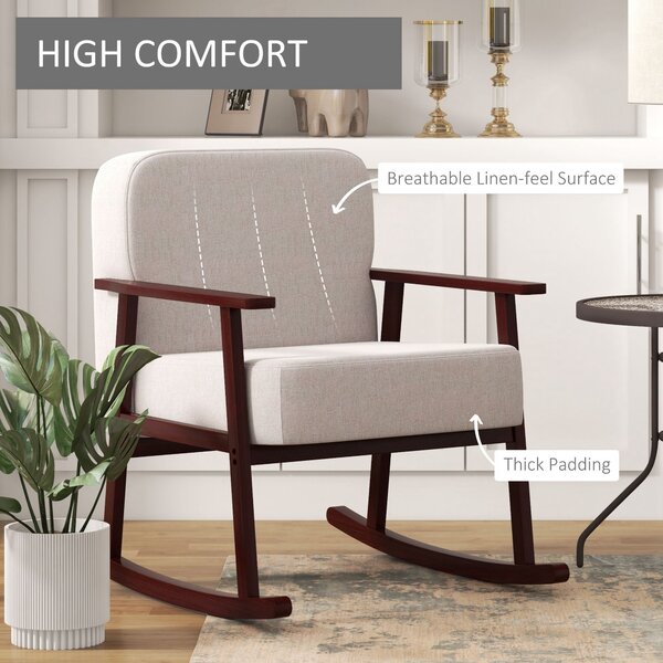 HOMCOM Fotoliu Balansoar pentru Interior din Material Efect In si Lemn ...