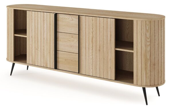 Comodă cu 2 uși și 3 sertare Lovi, stejar cremona (196 cm) | FAVI.ro