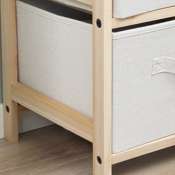 HOMCOM Comodă textilă de depozitare cu 4 sertare pliabile din țesătură ...