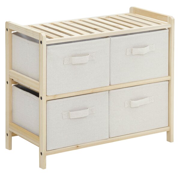 HOMCOM Comodă textilă de depozitare cu 4 sertare pliabile din țesătură ...