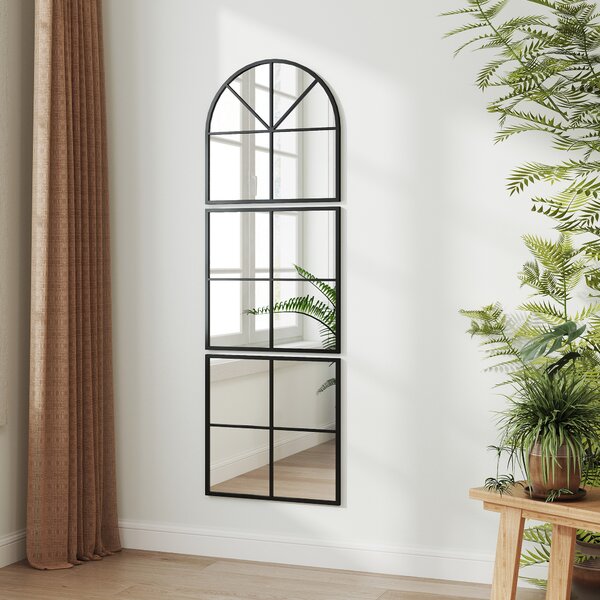 HOMCOM Oglindă murală arhitectonică 60 x 180 cm fereastră cu cadru ...