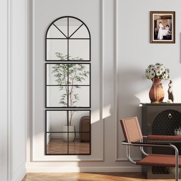 HOMCOM Oglindă murală arhitectonică 60 x 180 cm fereastră cu cadru ...