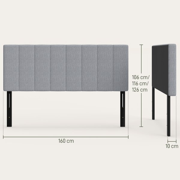 HOMCOM Tăblie reglabilă în 3 trepte tăblie tapițată cu picioare ...