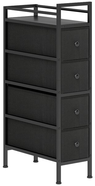 HOMCOM Comodă dulap cu 4 sertare din material textil, dulap de ...