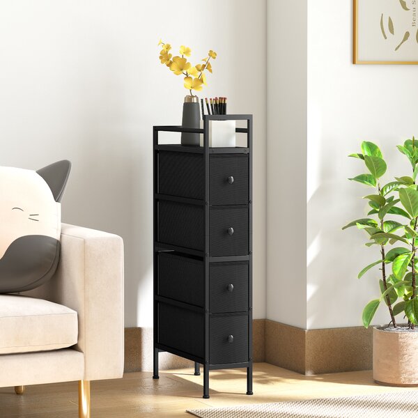 HOMCOM Comodă dulap cu 4 sertare din material textil, dulap de ...