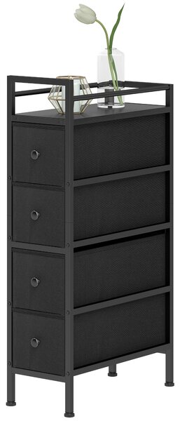 HOMCOM Comodă dulap cu 4 sertare din material textil, dulap de ...