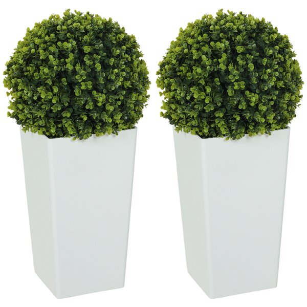 HOMCOM Set 2 bile artificiale eucalipt 65 cm plantă artificială cu ...