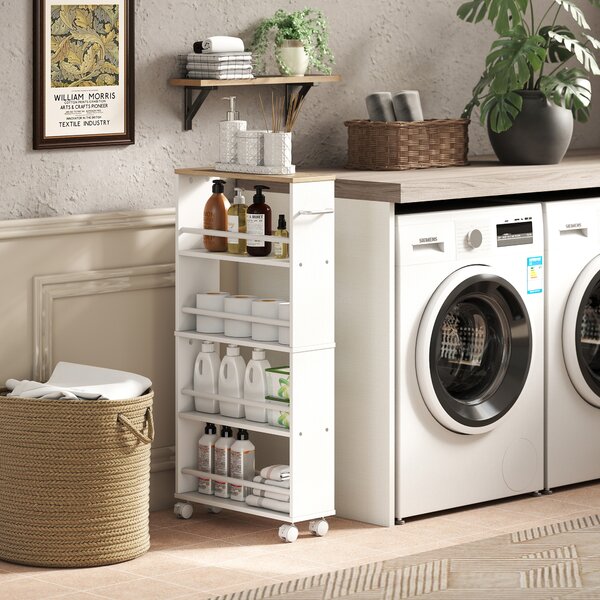 HOMCOM Raft multifuncțional cu roți, construcție îngustă, 4 ...