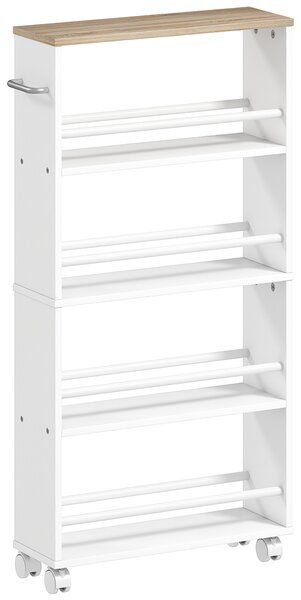 HOMCOM Raft multifuncțional cu roți, construcție îngustă, 4 ...