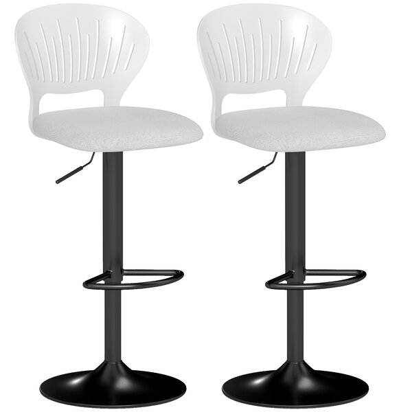 HOMCOM Set de 2 taburete de bar rotative 360°, reglabile 84-105 cm ...