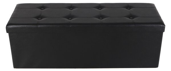 Bancheta de depozitare Otoman Songmics Negru 110x38x38 cm | FAVI.ro