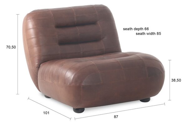 Fotoliu maro cu tapițerie din piele Wyatt – Dutchbone | FAVI.ro