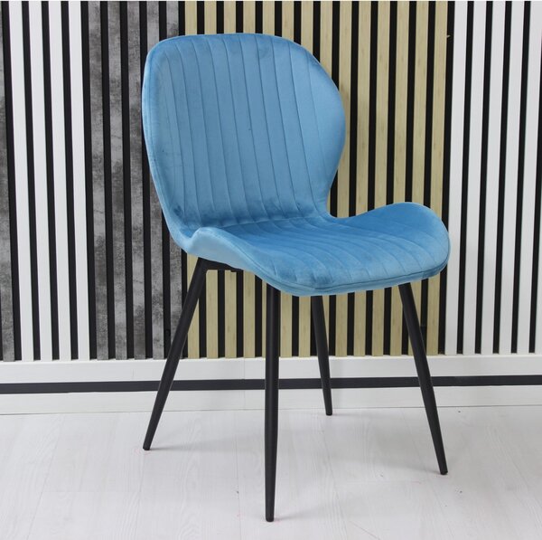 Set Masă fixă Pătrată Tania X Negru Marmorat cu 4 Scaune Opal Blue ...