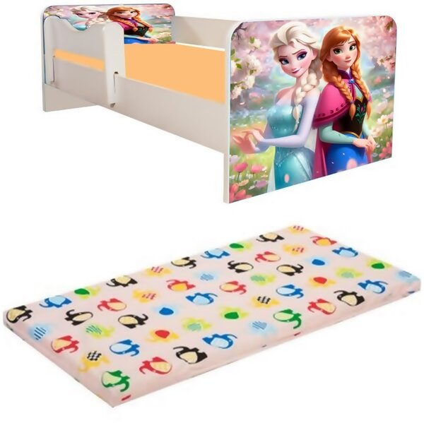 Pat junior Frozen Ana si Elsa cu saltea 2-5 ani | FAVI.ro