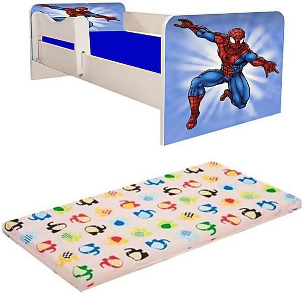 Pat junior Spiderman cu saltea 2-5 ani | FAVI.ro