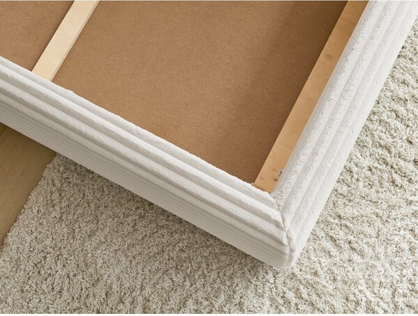 Pat matrimonial alb tapițat cu spațiu de depozitare cu somieră 180x200 ...