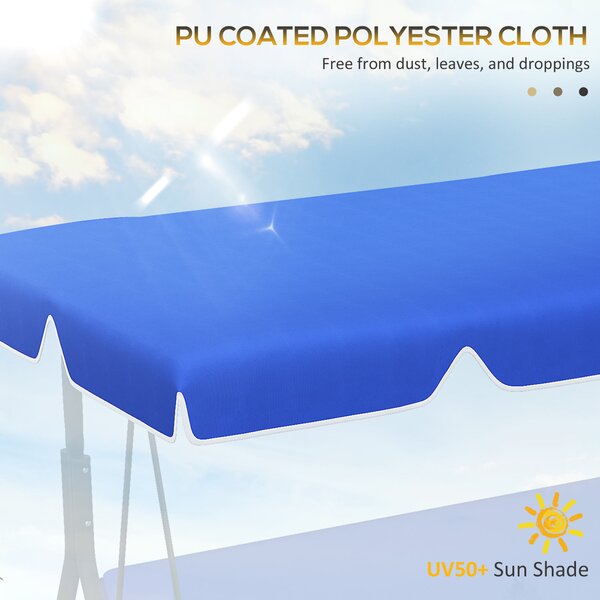 Copertina de Rezerva pentru Balansoar Outsunny, 2 Locuri, Cadru Tubular ...