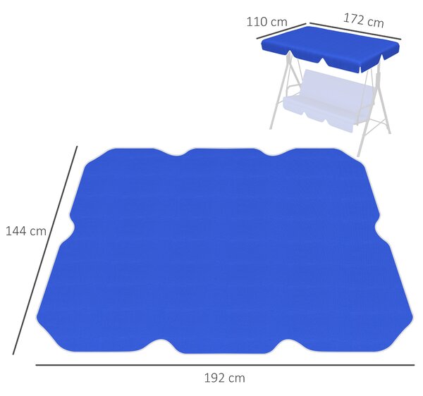 Copertina de Rezerva pentru Balansoar Outsunny, 2 Locuri, Cadru Tubular ...