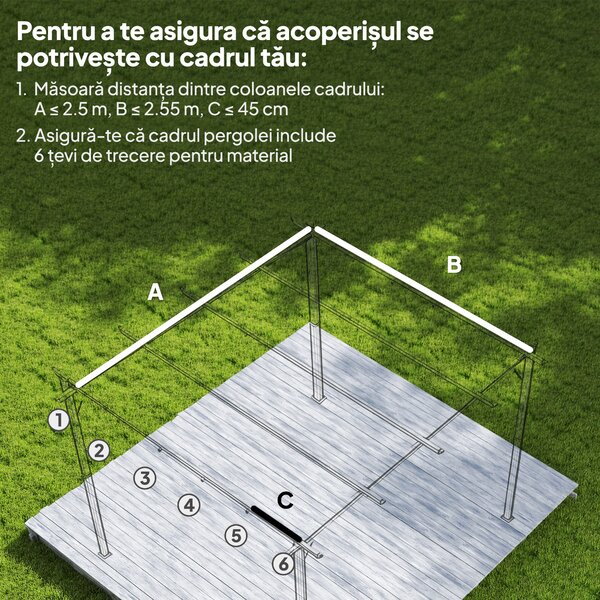 Outsunny Tettuccio di Ricambio per Gazebo 3x3 m con 10 Fori di ...