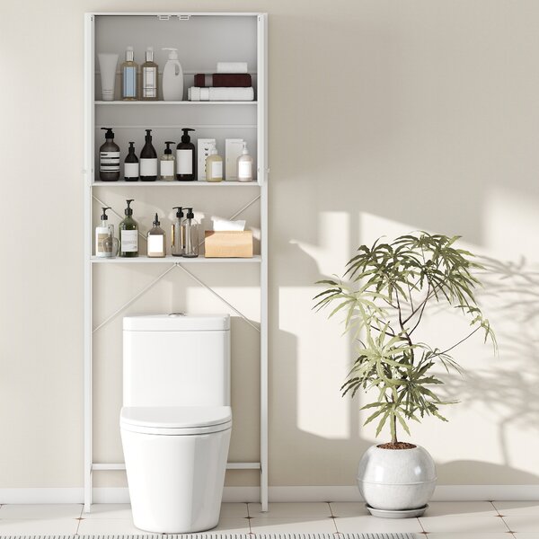 Mobilier HOMCOM pentru Baie Deasupra WC-ului cu Dulap și Raft Deschis ...