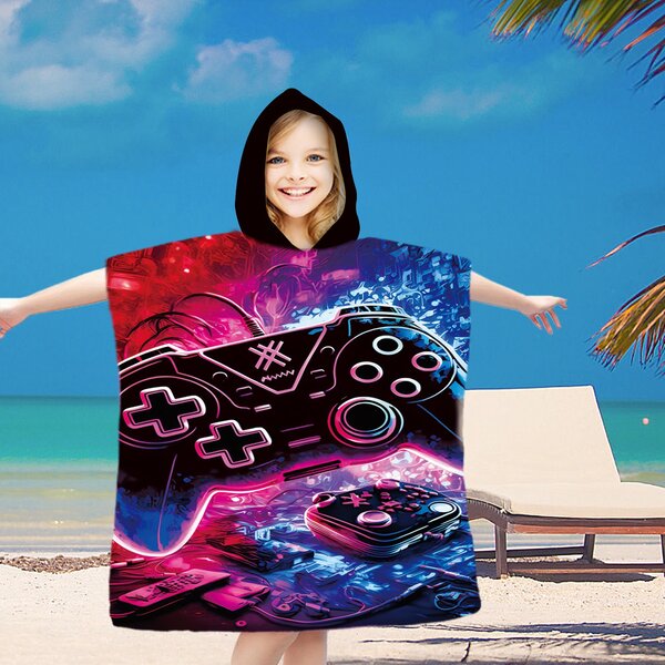Poncho de copii GAMES colorat 60x120 cm | FAVI.ro