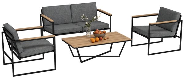 Outsunny Set mobilier de grădină pentru 4 persoane, rezistent la ...