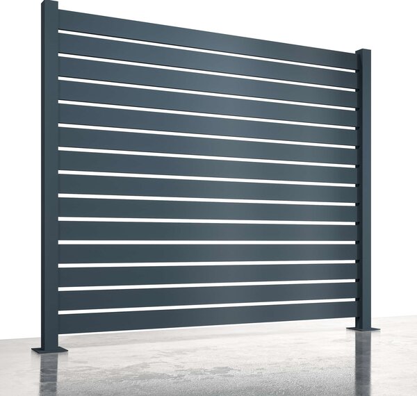 Panou gard metalic din aluminiu cu stapi, lamela 10cm, model Taurus ...