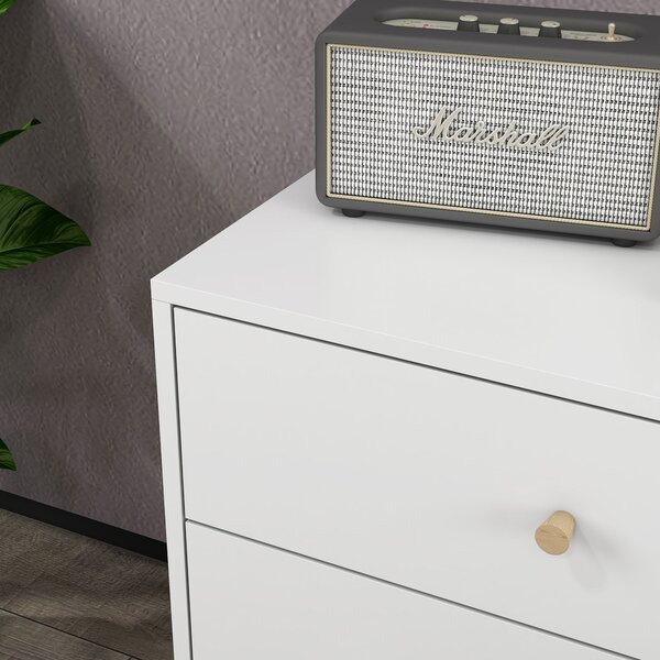 HOMCOM Comodă 3 sertare Design scandinav Mobilier de Depozitare Camera ...