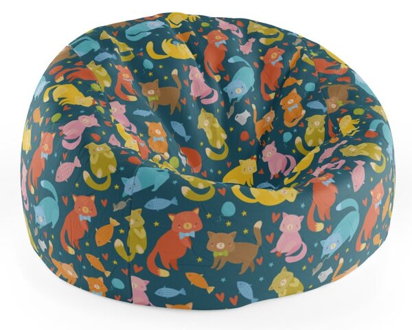 Sac de șezut Cocoon pisici cu peștișori, colorat | FAVI.ro