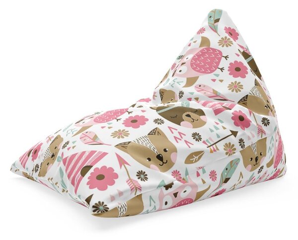 Sac de șezut Triangl animăluțe de pădure, colorat | FAVI.ro