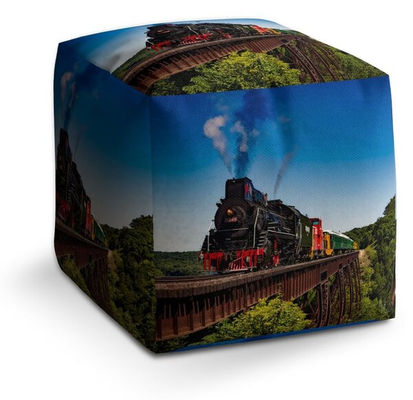 Taburet Cube tren pe pod, colorat | FAVI.ro