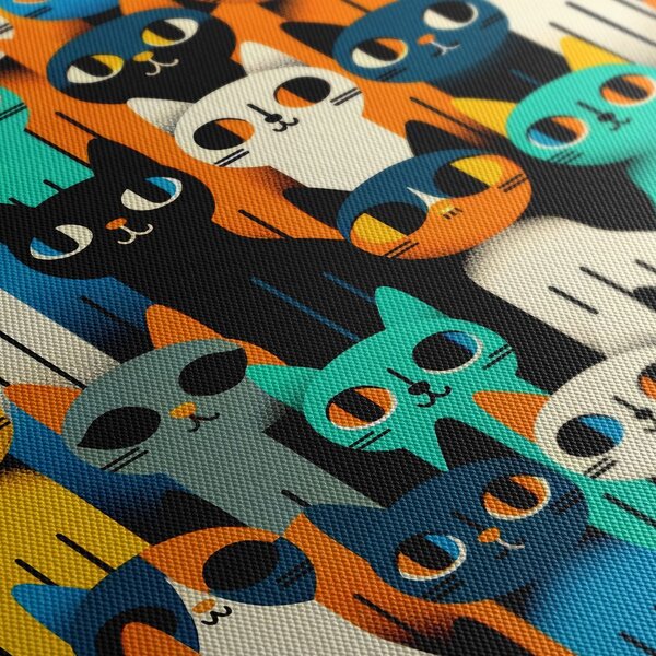 Tablou pisici colorate în șir | FAVI.ro