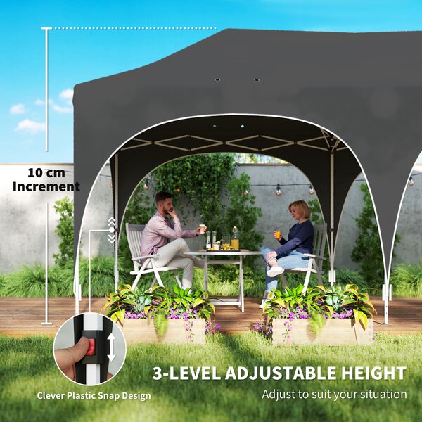 Outsunny Cort Pliabil 600x300 cm Pop-up cu 4 Laterale Detașabile ...