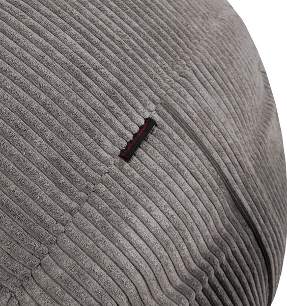 Fotoliu bean bag crem cu tapițerie din catifea reiată Roll 135 ...