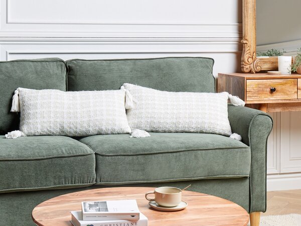 Set de 2 perne decorative DOURIS 30 x 60 cm Bej deschis Carouri | FAVI.ro